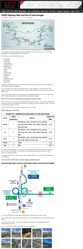 PAULTAN.ORG | SUKE HIGHWAY MAP AND LIST OF INTERCHANGES - PROLINTAS ...